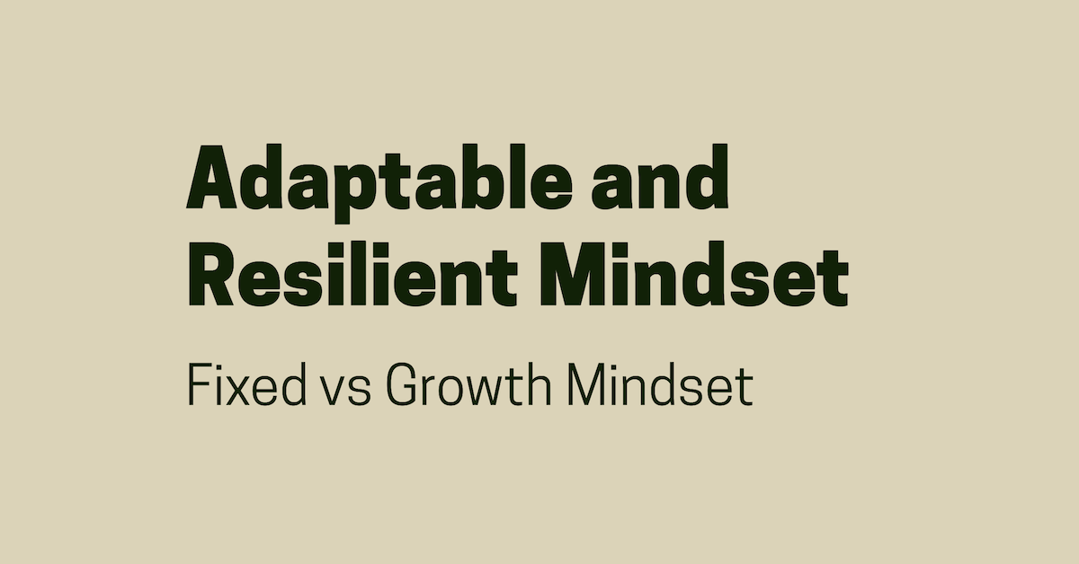 Adaptable and Resilient Mindset - Fixed vs Growth Mindset - Halim.Website